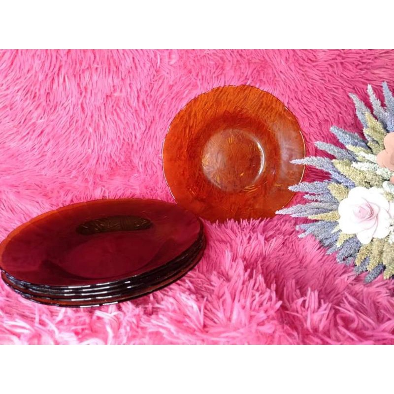 Yellow-Brown Glass Plate -Lotus | Shopee Philippines