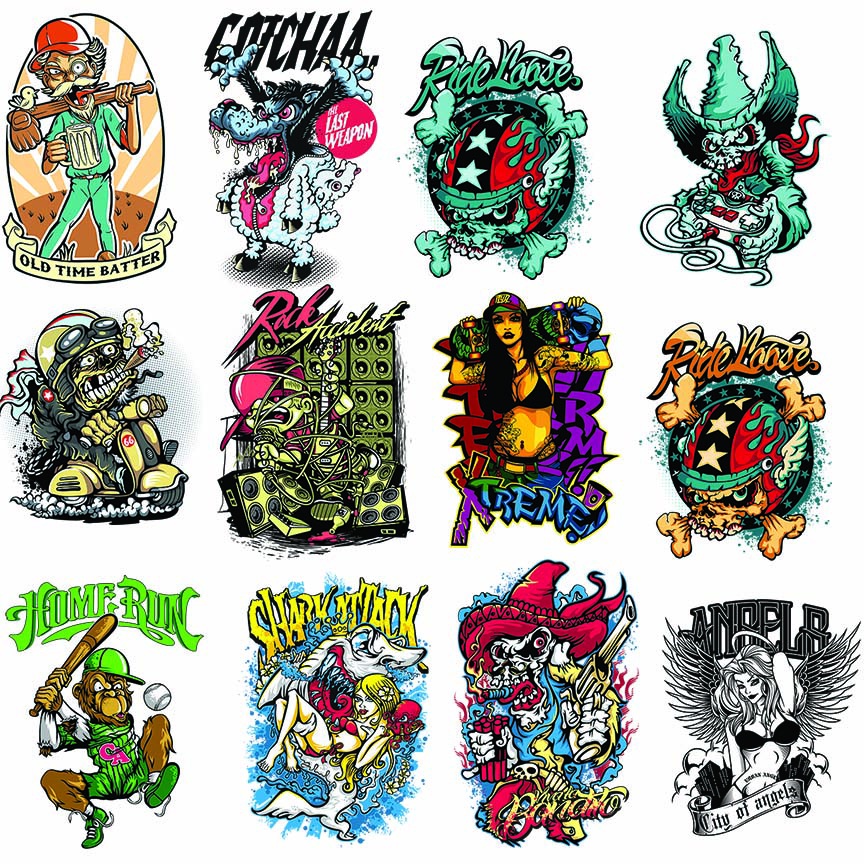 IRON ON TSHIRT - Assorted Designs vol 2 A4 Size Print Digital Transfer ...