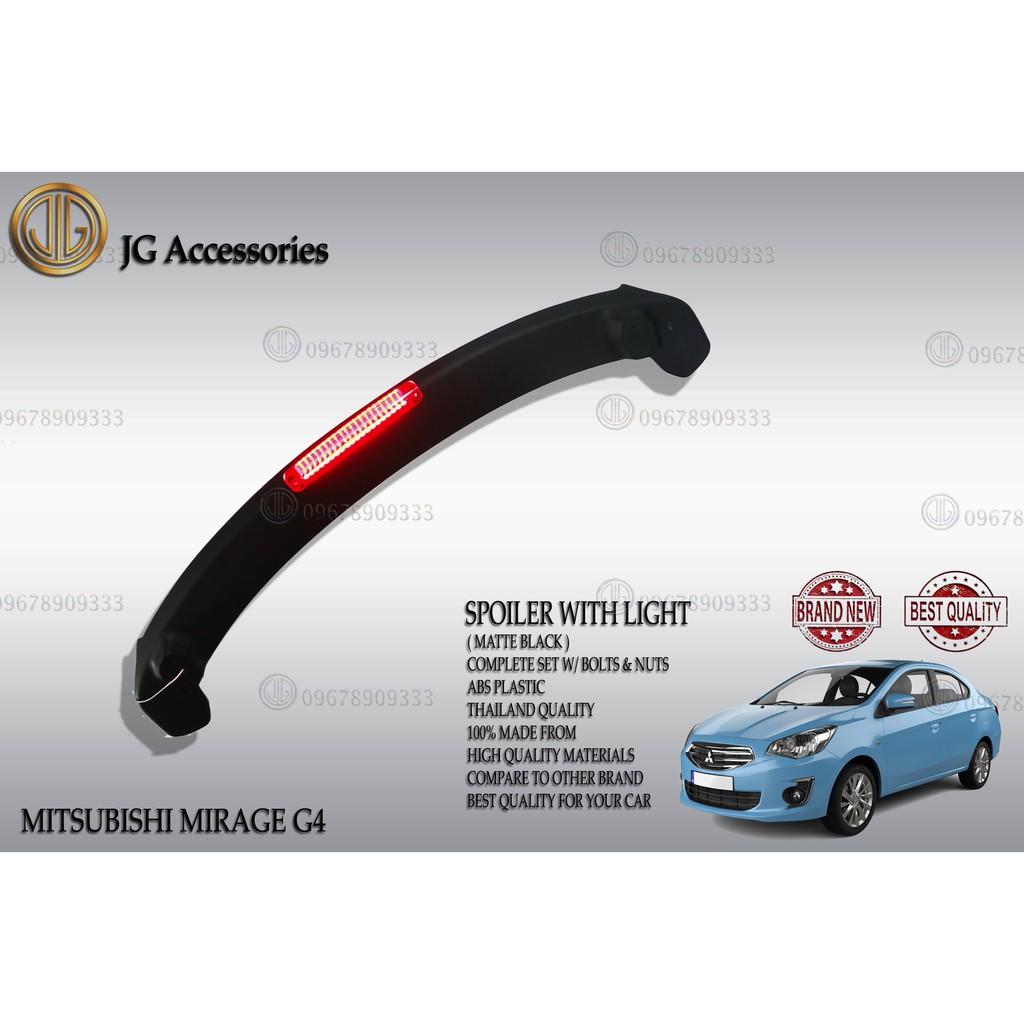 MITSUBISHI MIRAGE G4 2014 - 2024 REAR SPOILER WING WITH 3RD BREAK LIGHT ...