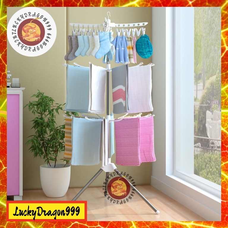 360° Multiple Hanger Sampayan Aluminum Wet Clothes Dry Clothes Drying ...