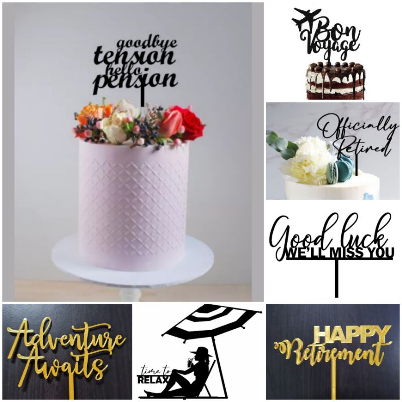 Happy Retirement Cake Topper Farewell Bon Voyage Good luck Cake Topper ...