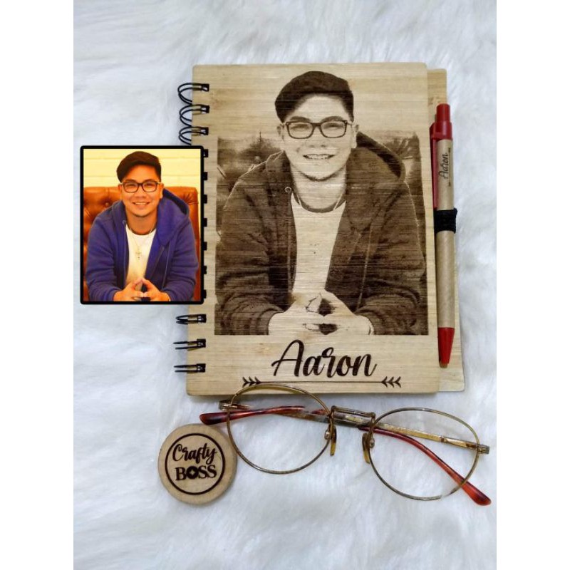 Personalized Wooden Notebook with Free Pen | Shopee Philippines