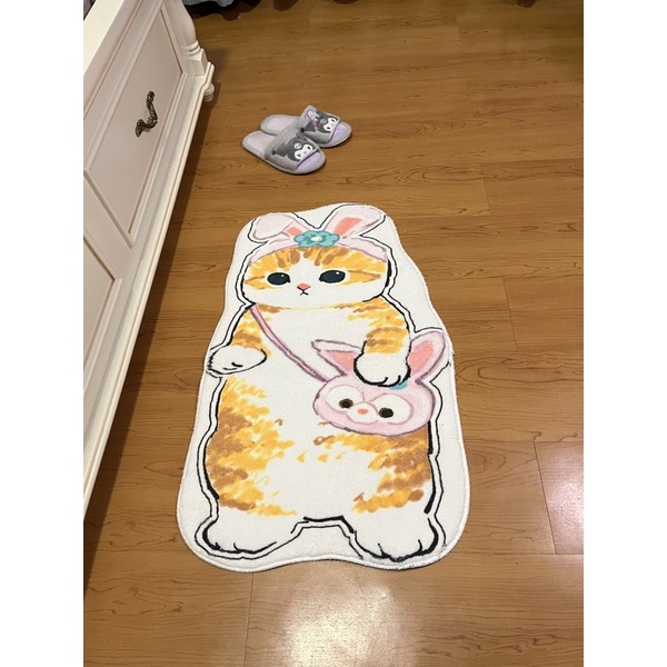 Soft cute cartoon cat floor mat non-slip imitation cashmere carpet ...