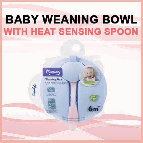 Baby Weaning Bowl with Heat Sensing Spoon and Cover BPA Free Momeasy ...