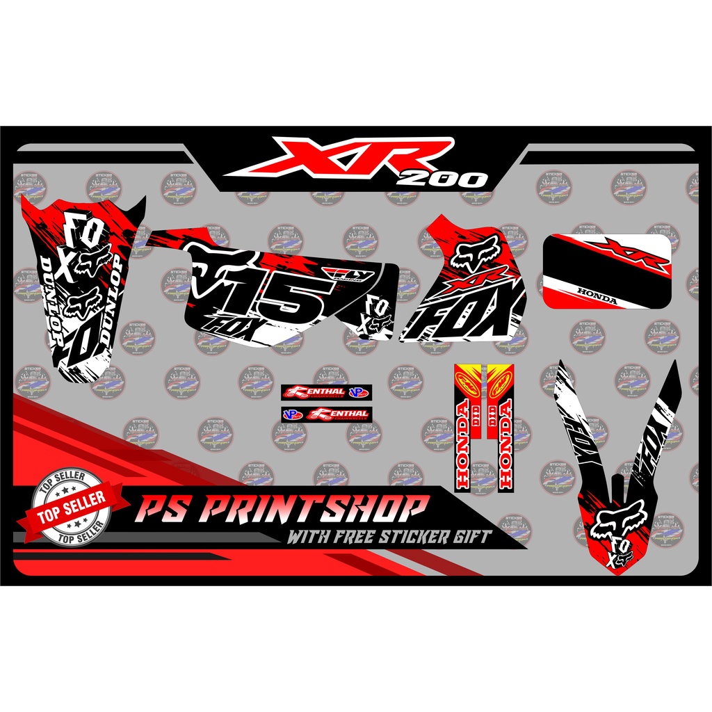 XR 200 sticker decal honda Full Set Durable and High Quality Batch 1 ...