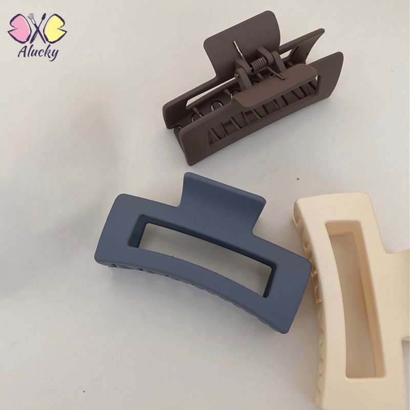 Simple Frosted Acrylic Hairpin Hair Grip Geometric Hollow Rectangular ...
