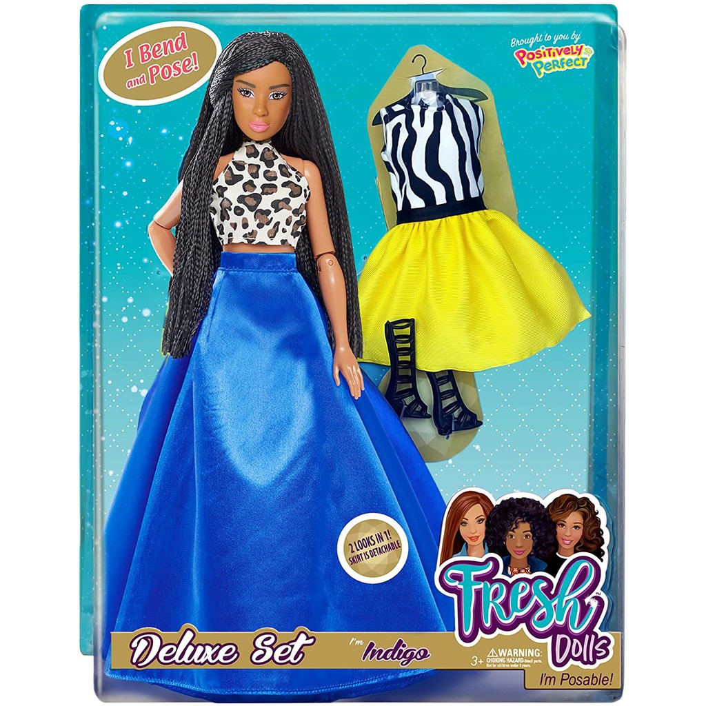 Fresh Dolls Deluxe Set: Indigo AA African American Fashion Doll ...