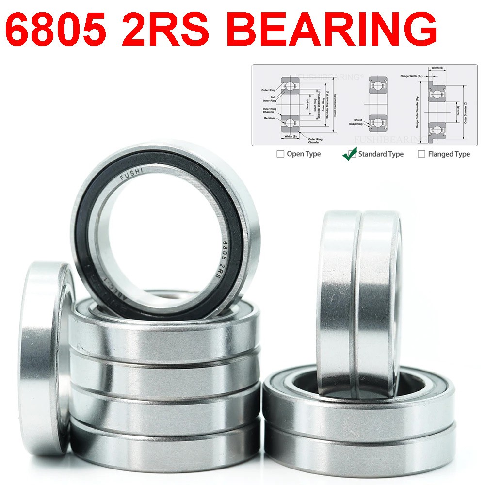 [Spot] 6805 2RS Bearing 25*37*7 mm ABEC-1 Metric Thin Sectio 6805 Ball ...