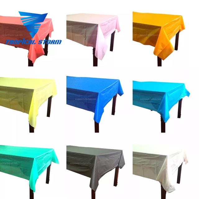TS 137*274 Table Cover Plain Disposable Party Tablecloth PE Plastic ...