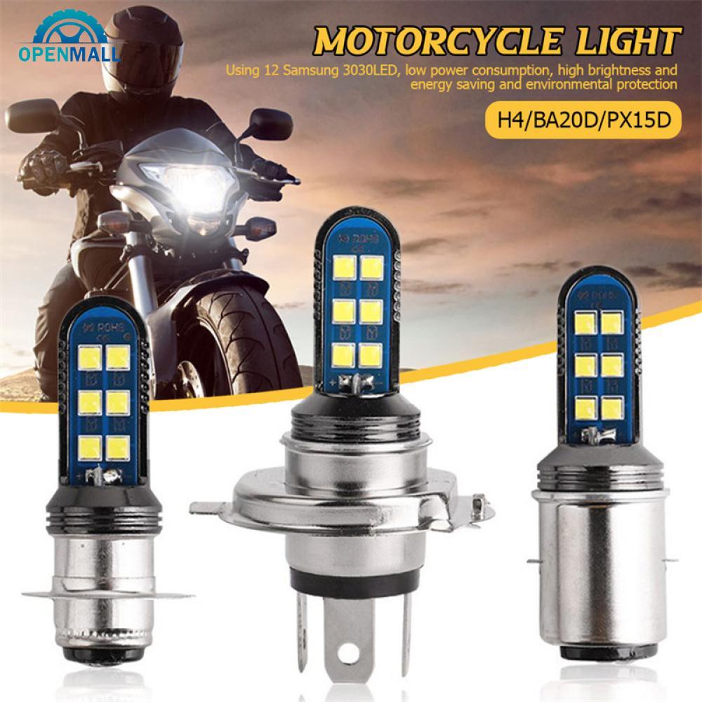 OM P15D Led Motorcycle HeadLight Bulbs 12V 1600LM 6000K 12 SMD 3030Chips H4 Led Hi Lo H6 BA20D ...