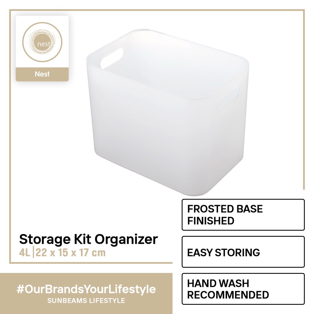 NEST DESIGN LAB Storage Bin Plastic - White for Counter Top | Shelf ...