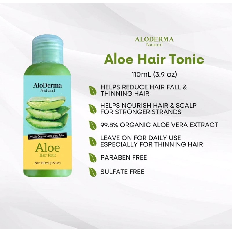 ALODERMA Hair and Scalp Tonic 110ml ( Oganic Aloe Vera ) | Shopee ...