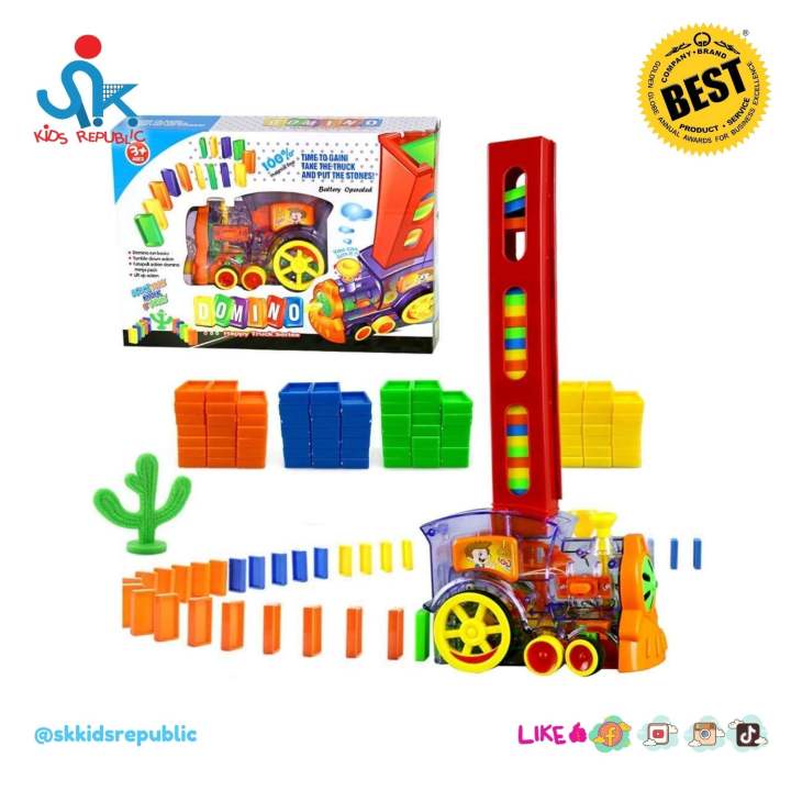 Domino Train Toy Set (60pcs and 100pcs Colorful Dominos) | Shopee ...