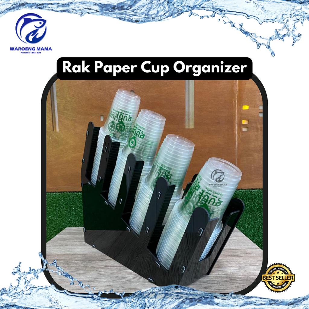 Acrylic cup organizer 4 Slots paper cup Rack Plastic cup Rack coffee ...