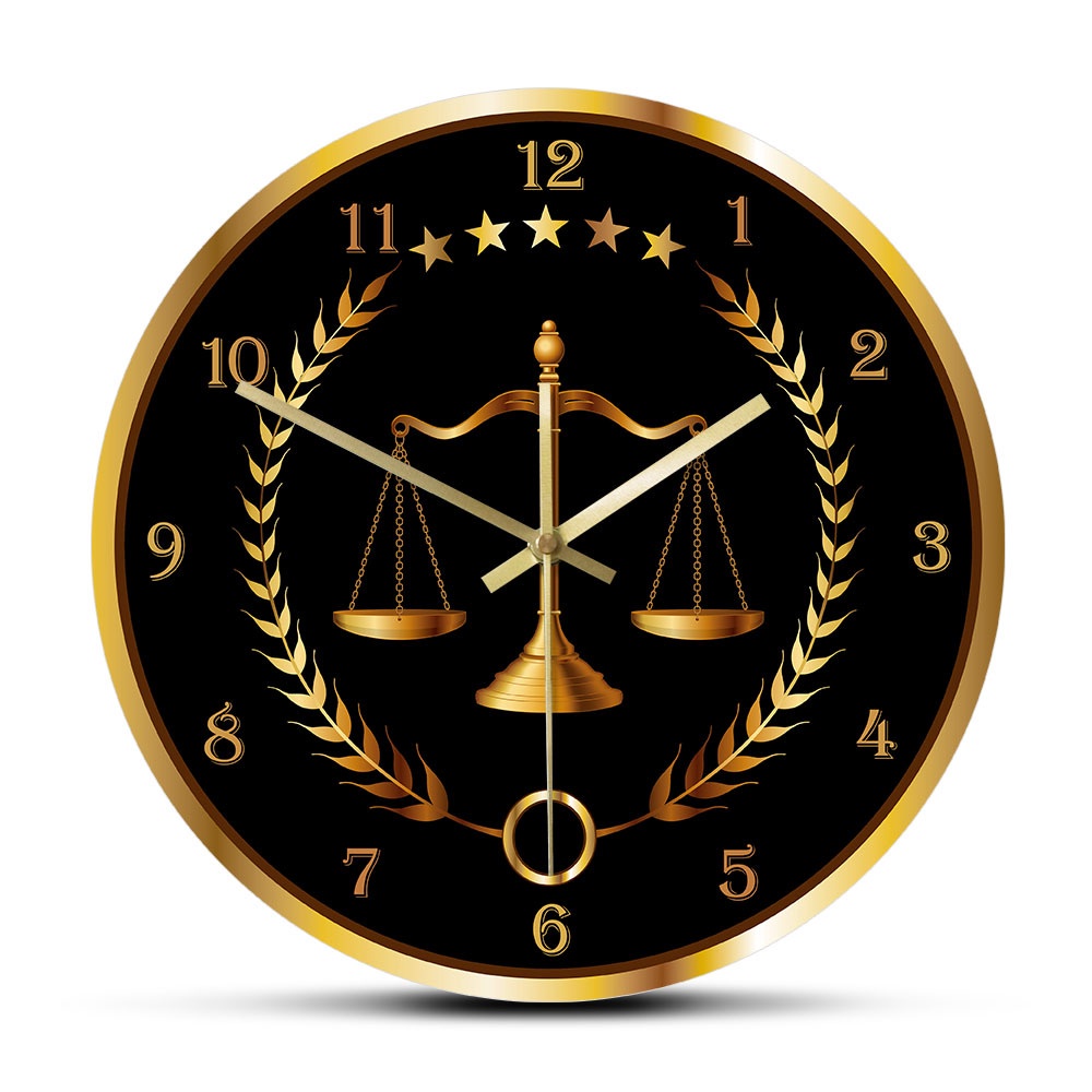Lawyer Office Decoration Art Clock Judicial Ruler Modern Wall Clock ...