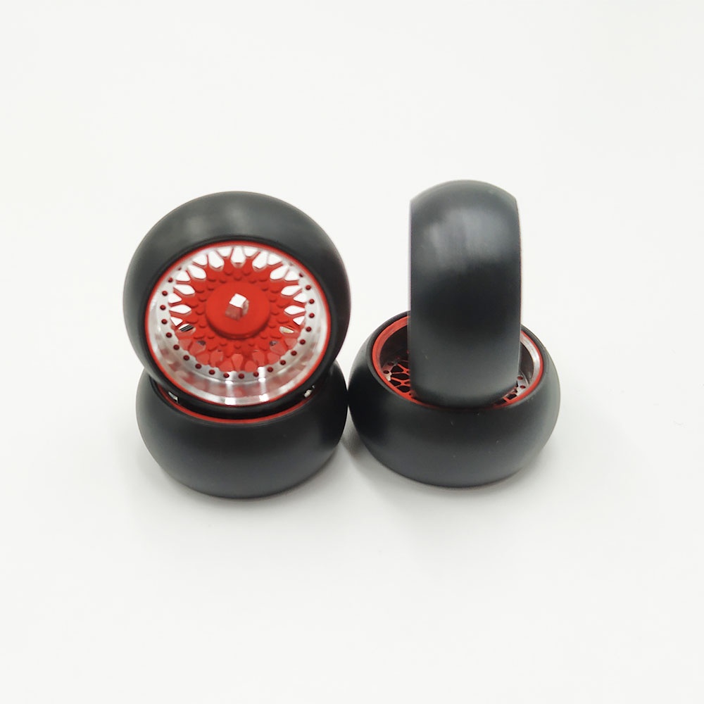 4pcs/set alloy rc wheel rim+ drift tire for 1/28 Wltoys K969 K989 P929 ...