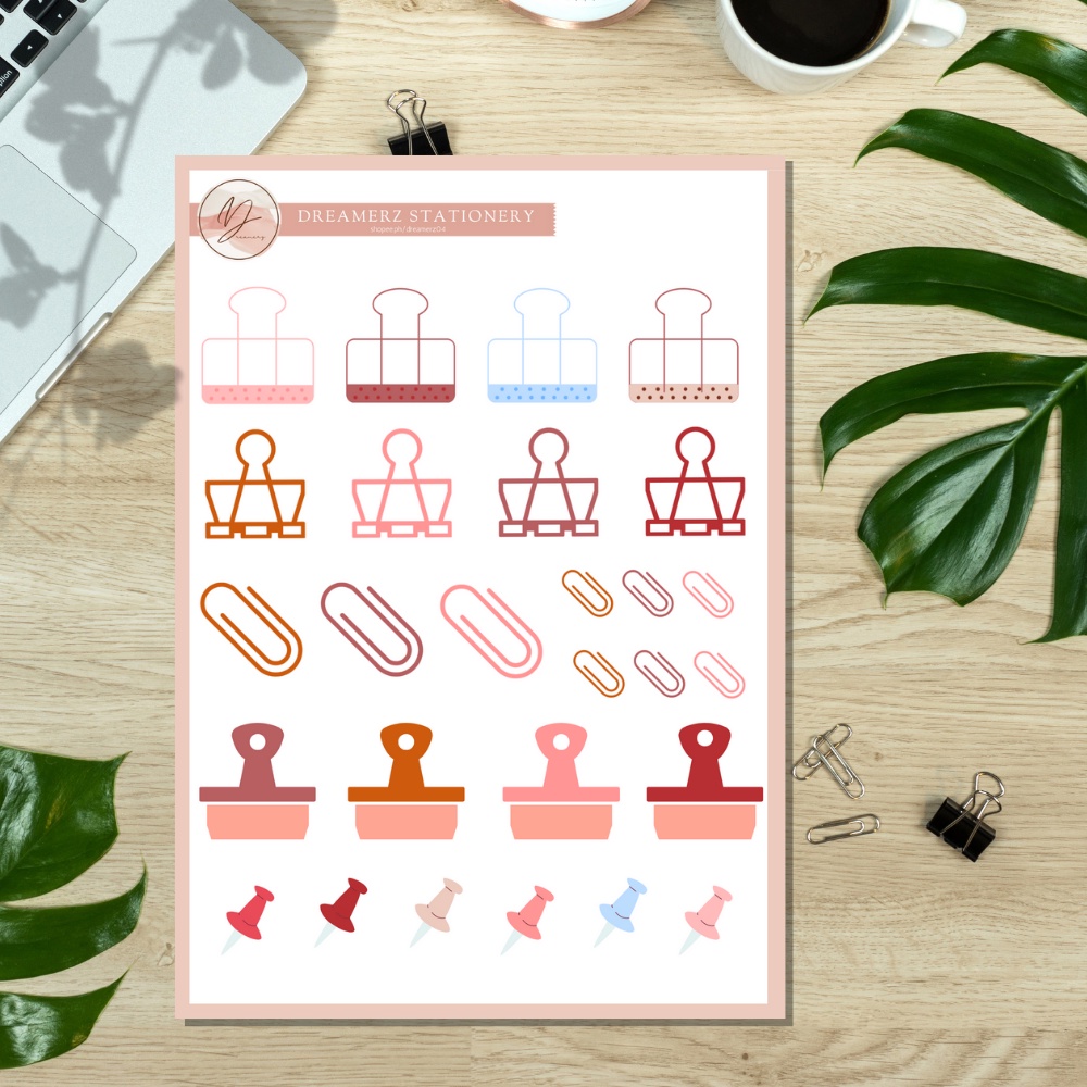 Paper Clips and Pins Stickers | Journal Series | Cute Bujo | Shopee ...
