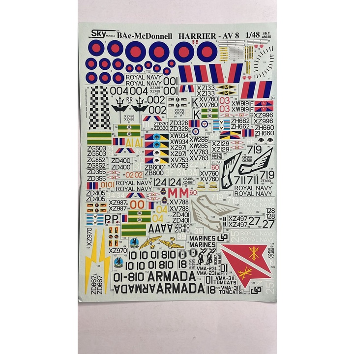 SKYMODELS 48-028 Harrier / AV8B 1/48 - DECAL | Shopee Philippines