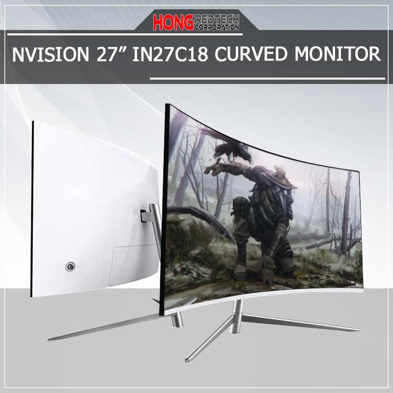 Nvision IN27C18 27 inch 75Hz Curved Monitor White, N-vision 75hz ...