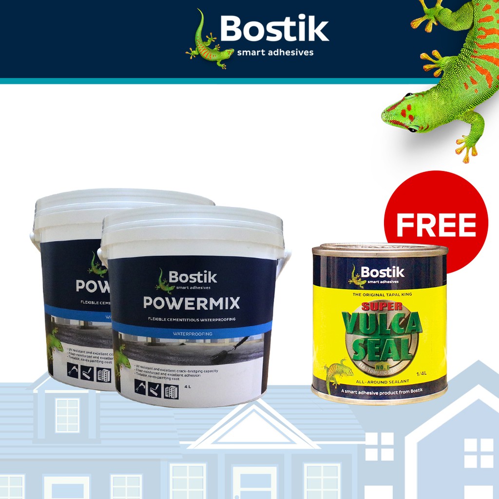 Bostik 2 Powermix Waterproofing Mix 4 Liters, Get 1 Free Bostik Super ...