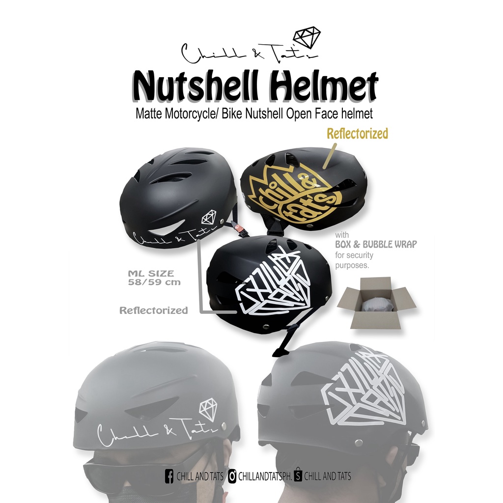 CHILL AND TATS - NUTSHELL HELMET | Shopee Philippines