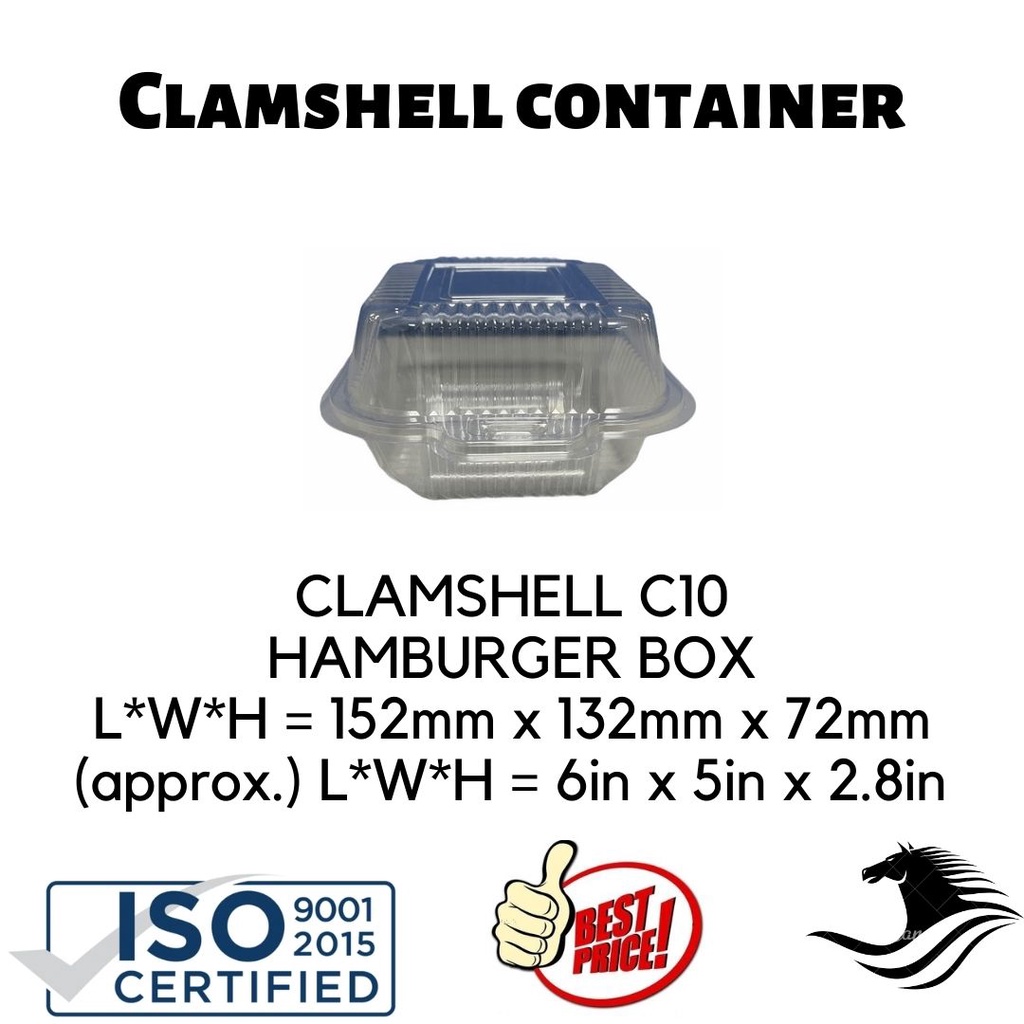 [10 to 20 PCS] Clamshell Plastic Containers / OPS Plastic Food ...