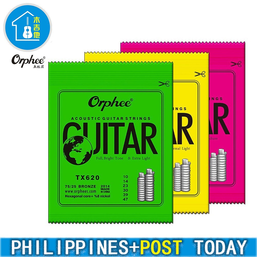 Orphee 6Pcs/set Acoustic Guitar String Hexagonal core+8% Nickel Extra ...