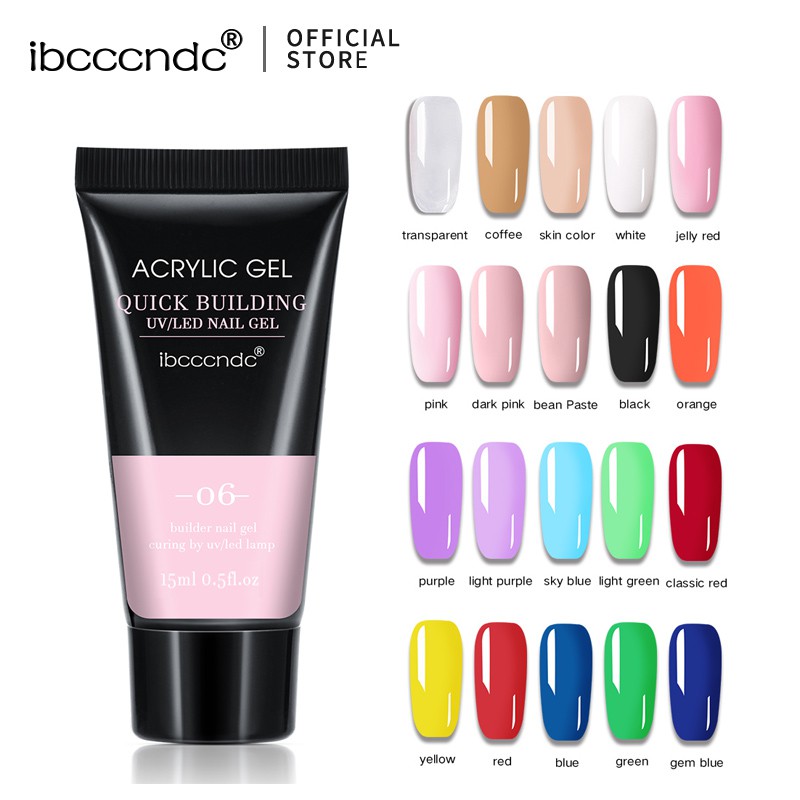 Ibcccndc Extension Acrylic Quick Building Gel Nail Polish 15ml Shopee