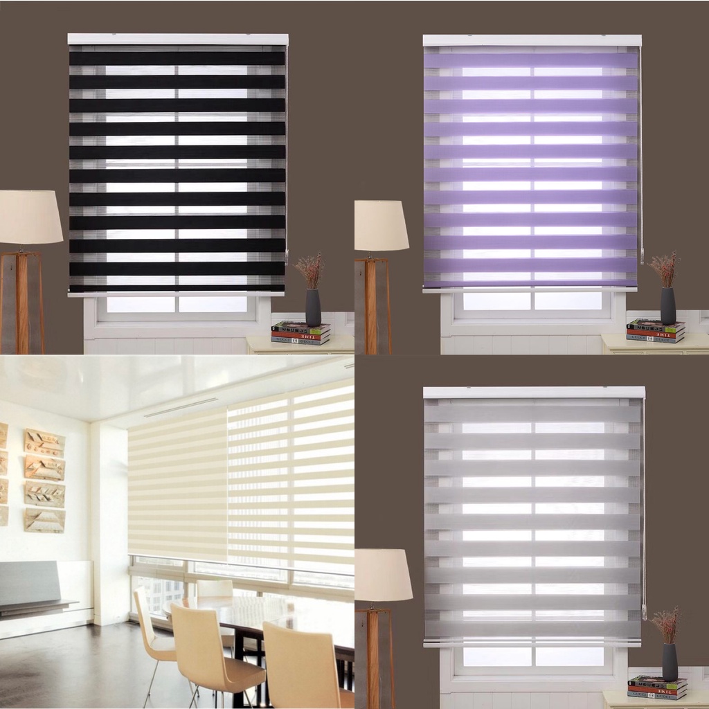 Blinds Venetians korean zebra duo roller blinds windows COD Size 60cm ...