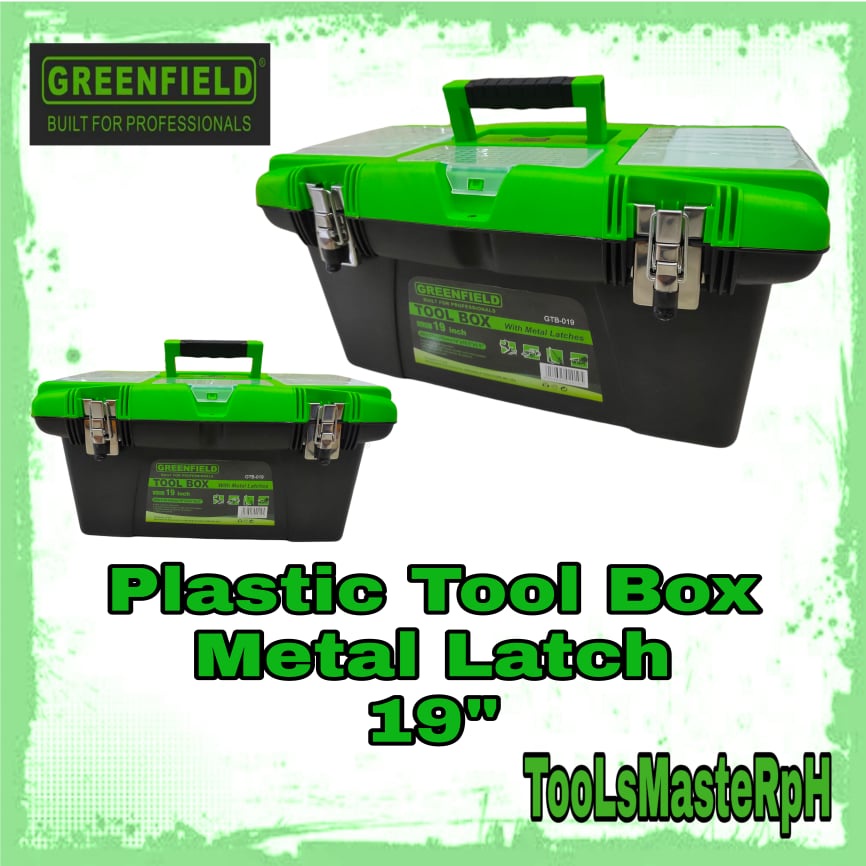 GREENFIELD Plastic Tool Box 19" With Metal Latch GTB-019 | Shopee ...