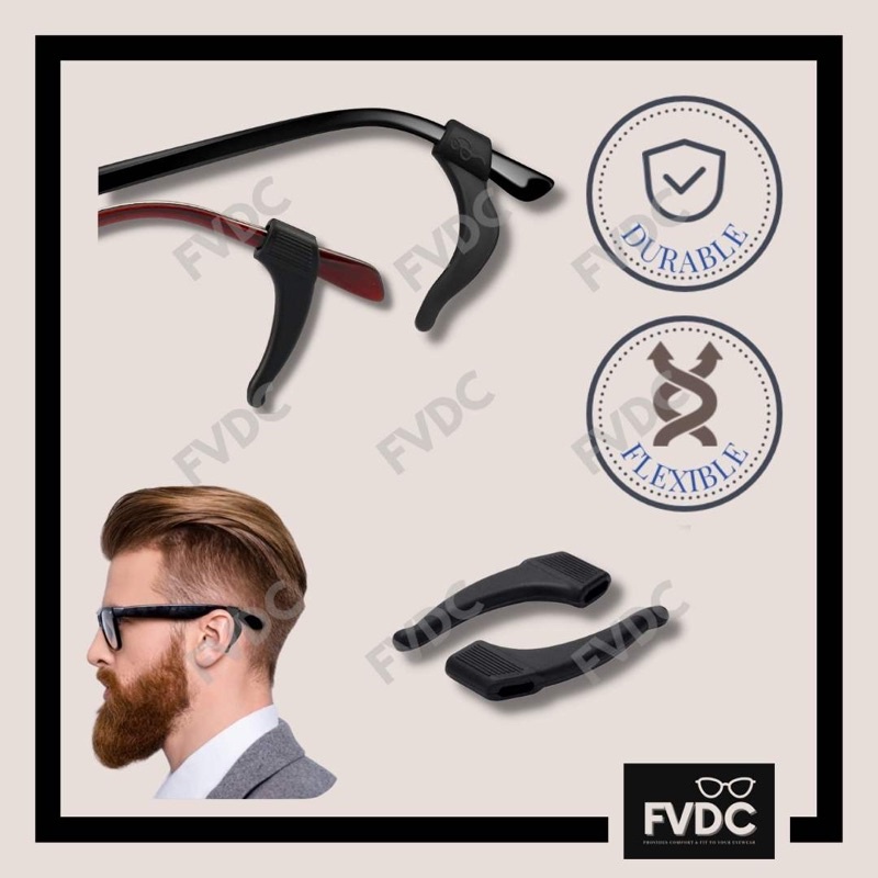 FVDC EYEGLASSES EAR GRIP Silicone Anti-Slip Ear Lock Non Slip Hook Lock ...