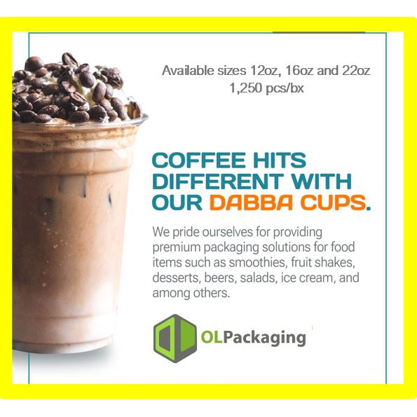 1box Dabba Elegant Plastic Cups 95mm 12/16/22oz (1250pcs) | Shopee ...