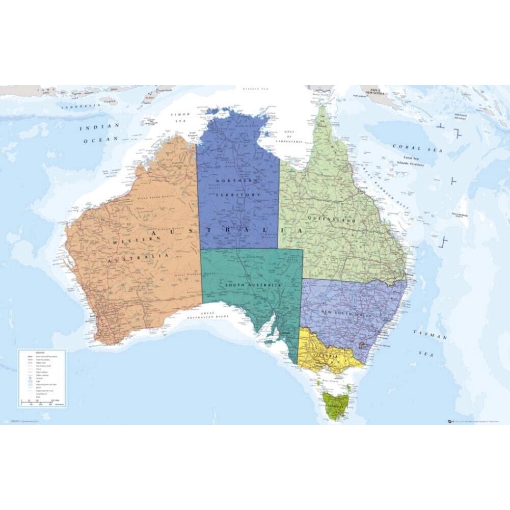 Political Map of Australia Art Print Poster x Poster Print | Shopee ...