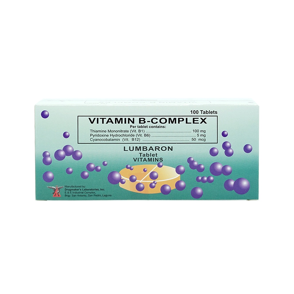 Lumbaron Vitamin B-Complex 100mg/5mg/50mcg Tablets (10 pcs/pack ...