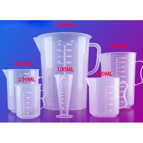 Plastic measuring cup 100ml 250ml 500ml 1000ml 2000ml 5000ml with graduated measuring cylinder ...
