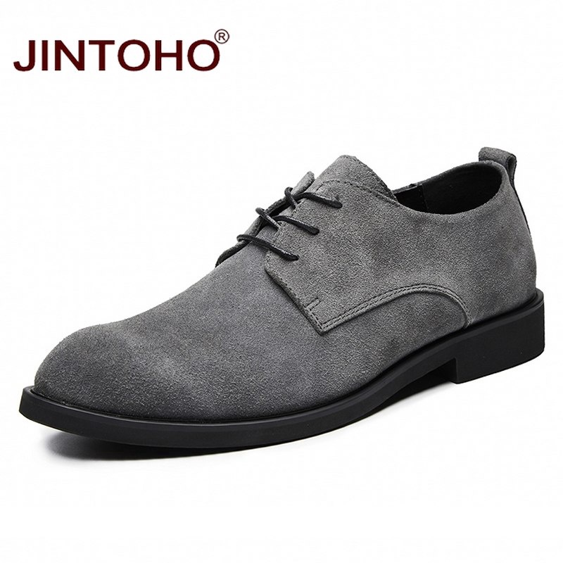 【JINTOHO】Casual Leather Shoes For Men Cow Suede Male Leather Shoes ...