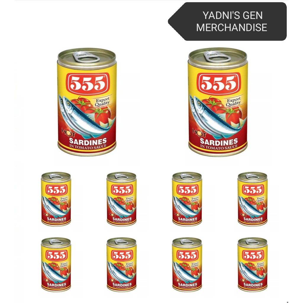 555 sardines in tomato sauce with chili added ( 10 cans x 155g ...