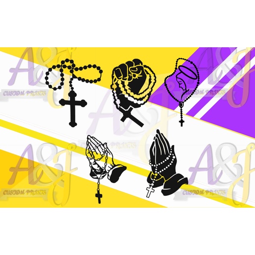 rosary set design vinyl cutout stickers (3.5 inches size) | Shopee ...