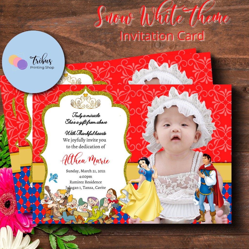 Snow White Theme Christening /Baptismal/Dedication Invitation | Shopee ...