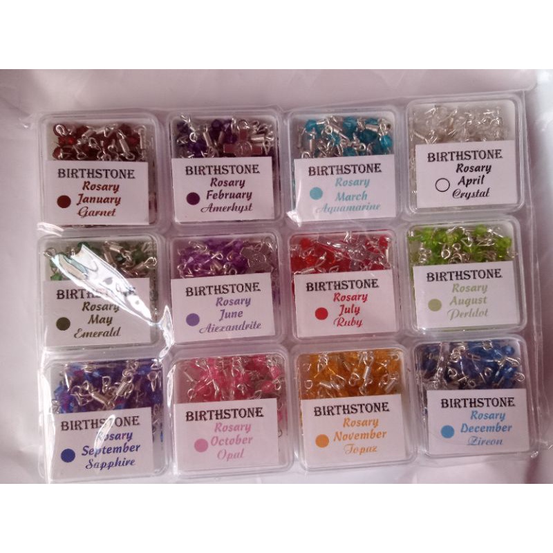 12 Birthstone Rosary necklace ,rosary Birthstone sold 12pcs | Shopee ...