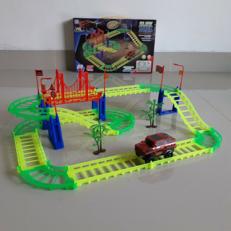 Newest Glow Track Changeable Rail Car Track Educational Kids Toy ...