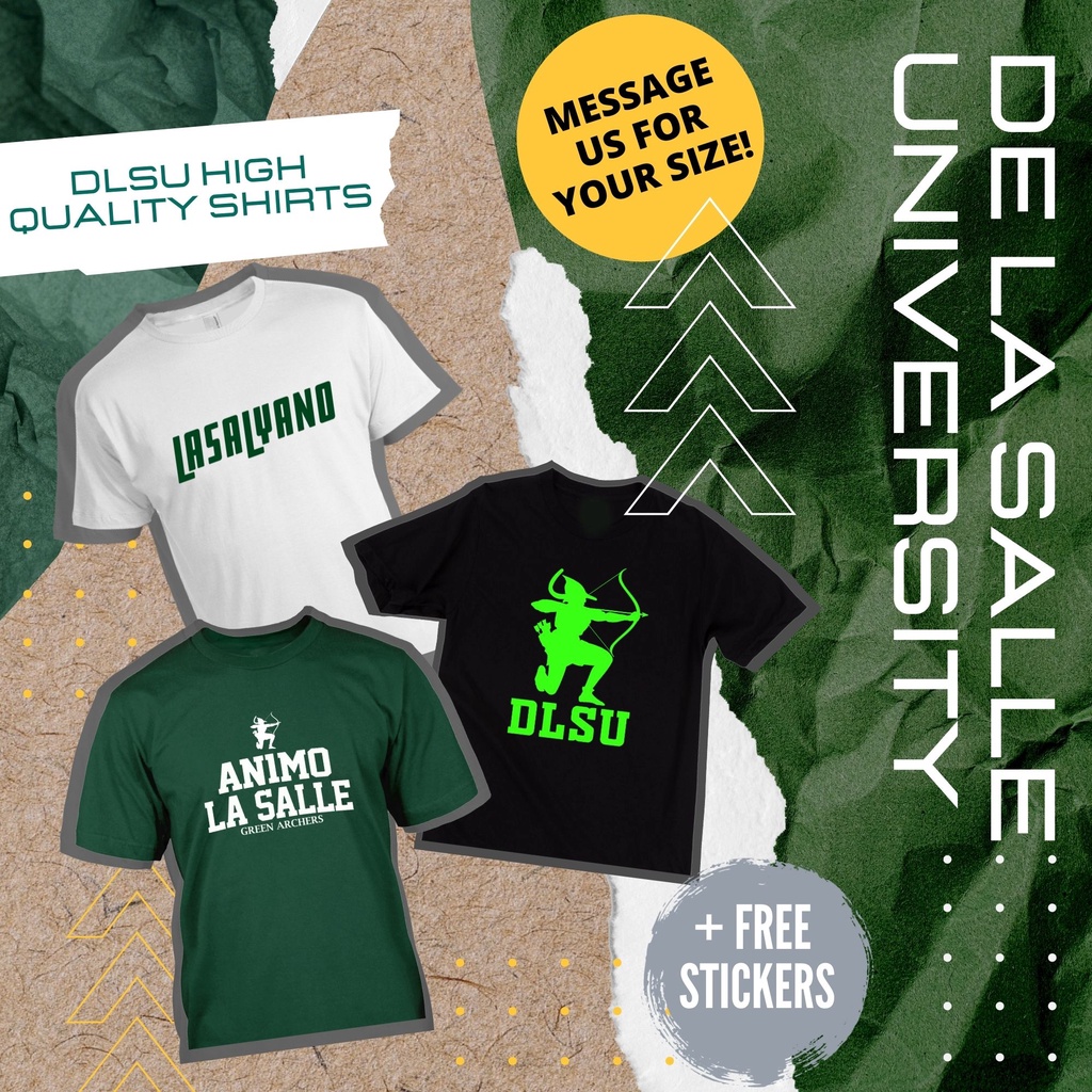 DLSU (DE LA SALLE UNIVERSITY) SHIRTS - HIGH QUALITY COTTON T-SHIRTS ...