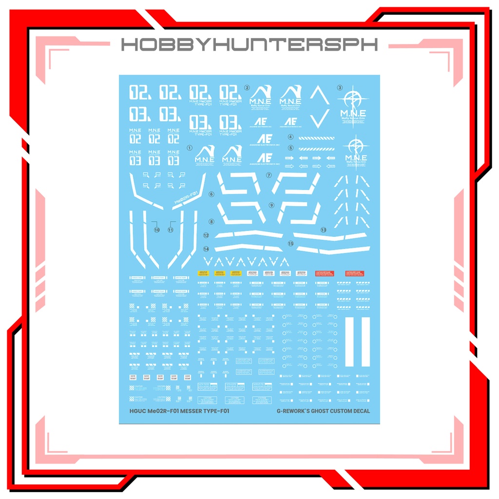 G-Rework HG Messer Type F01/F02 Waterslide Decals | Shopee Philippines
