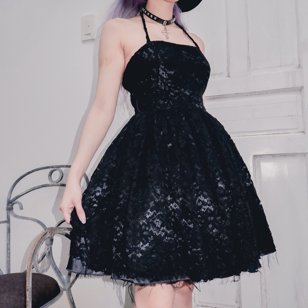 Gothic Lolita Formal Dress Black Cocktail Prom Goth Visual Kei Petticoat Dolly Dark Harajuku ...