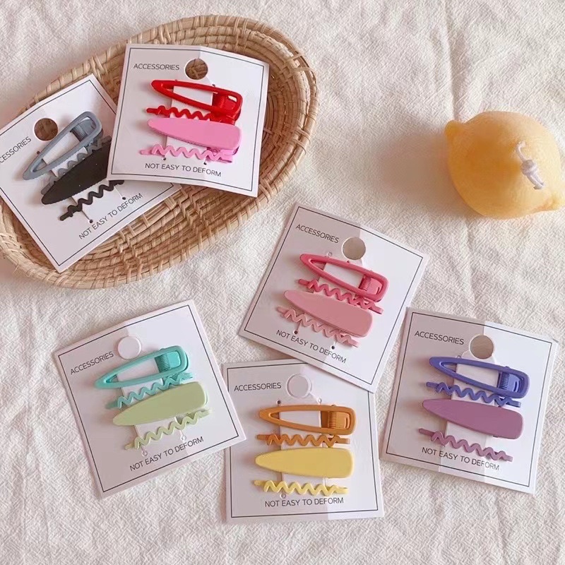 Cute girl side clip simple bangs headdress bb clip wave word clip grab ...