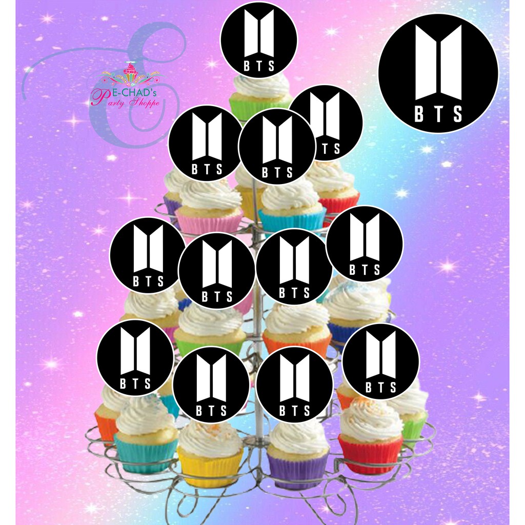 BTS Logo Theme Cupcake Topper (12pcs./pack) | Shopee Philippines