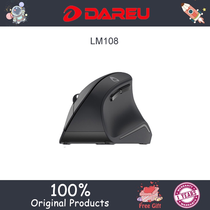 DAREU LM108 Bluetooth Peripheral Wireless Mouse 2.4Ghz Vertical Dual ...