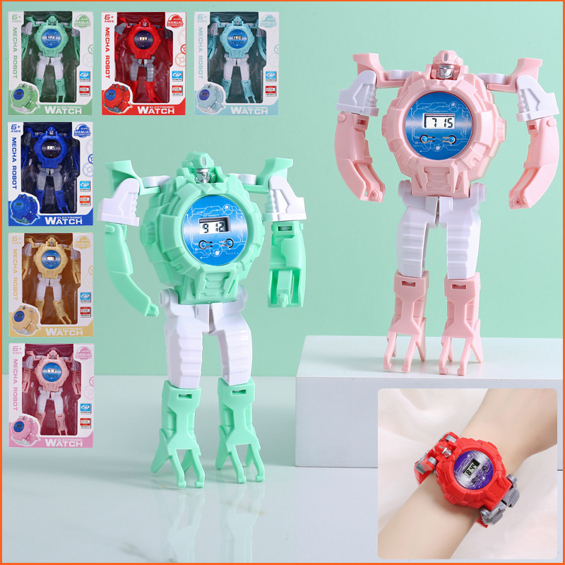 Transformation Toy Watch Digital Robot Children Girl Boy Creative ...