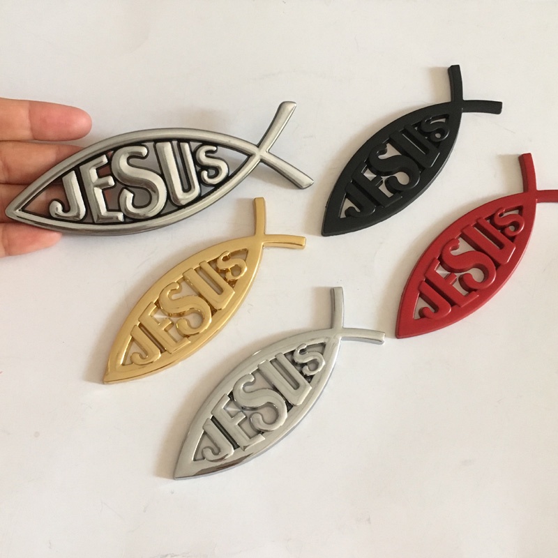 Jesus Fish Symbol Metal Car Emblem Badge Car Sticker Decal Car Styling ...
