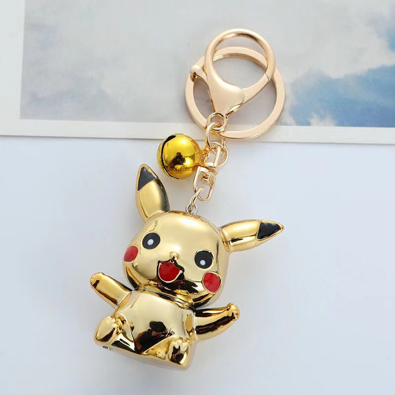 New glossy Pikachu keychain car bag pendant cute couple creative ...